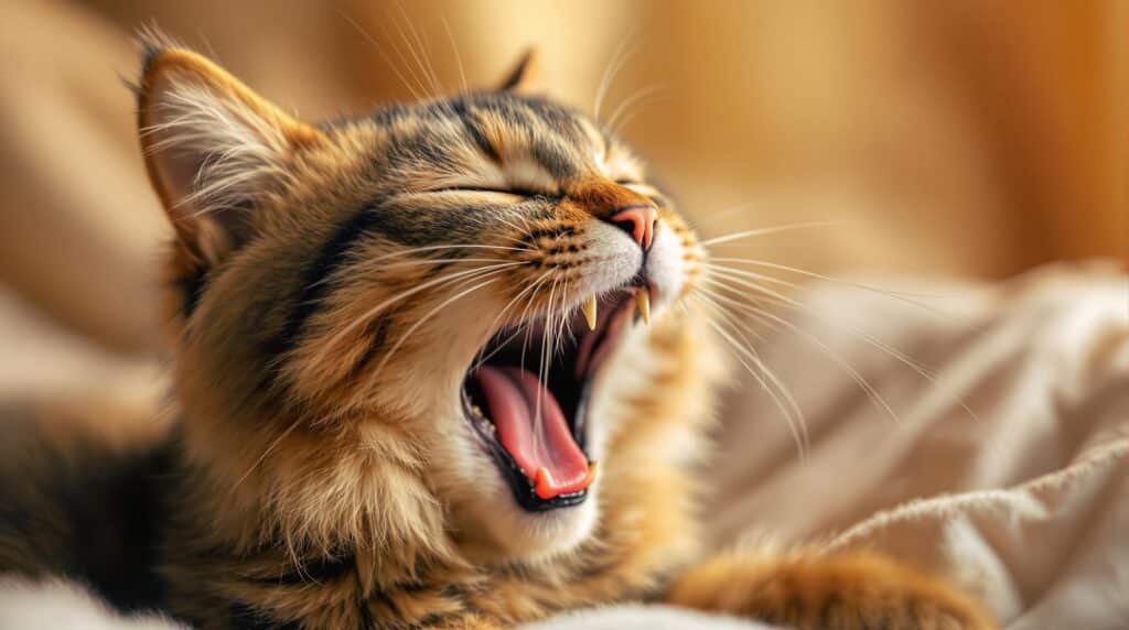 Cat Yawning A Lot